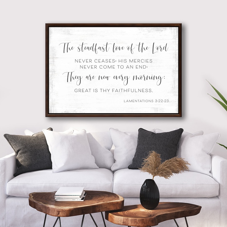 Great is Thy Faithfulness Wall Art Lamentations 3 22 23 Sign | Etsy