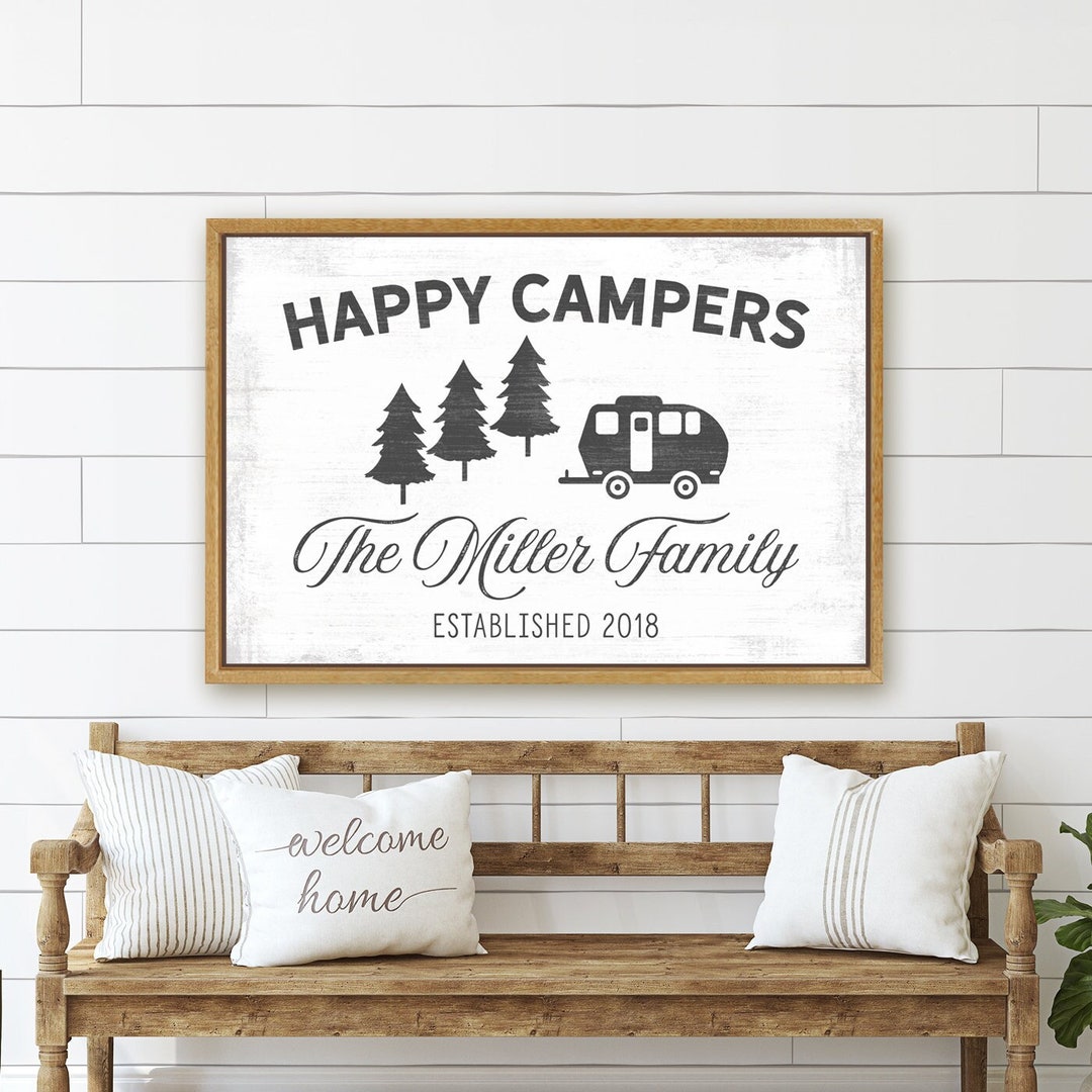 Camper Signs Personalized RV Sign Happy Camper Sign Happy Camper - Etsy
