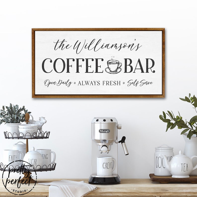 Personalized Coffee Bar Sign Coffee Shop Sign Coffee Bar - Etsy
