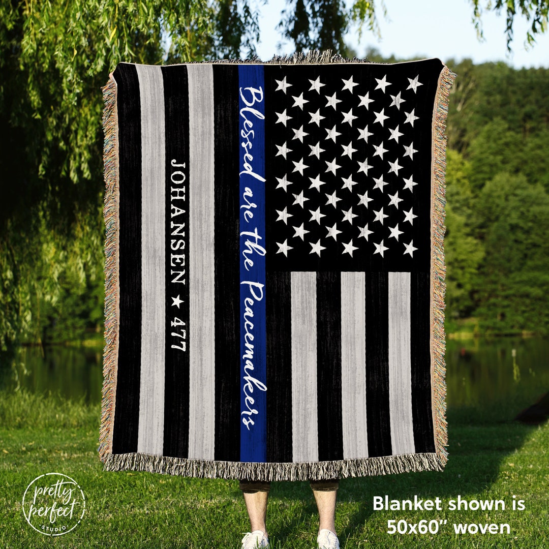 Thin Blue Line Police Blankets | Police Officers Law Enforcement Gifts ...