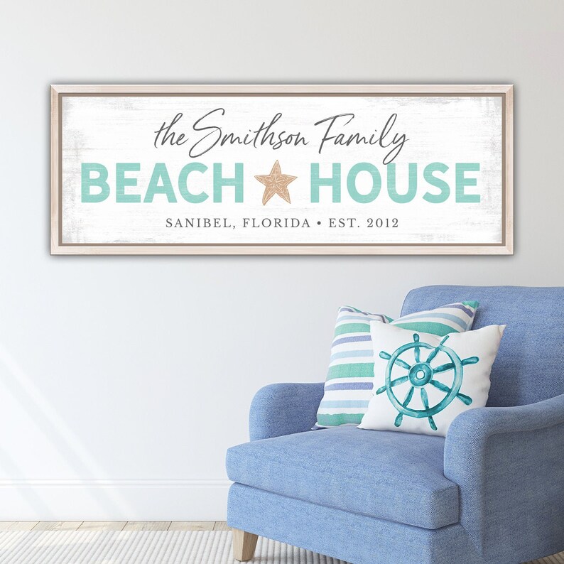 Beach House Sign Personalized Beach House Decor Beach - Etsy