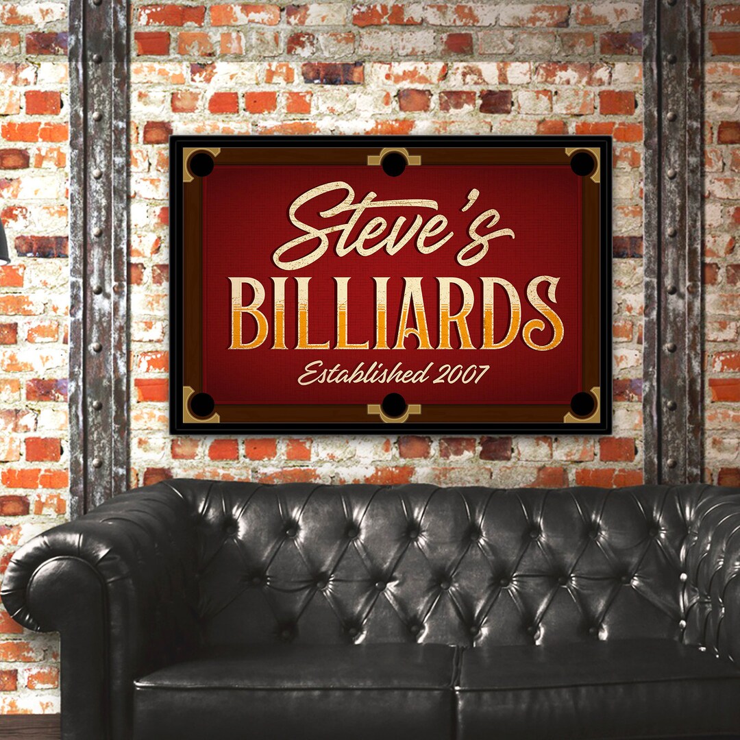 Billiard Room Decor Custom Pool Table Sign - Etsy