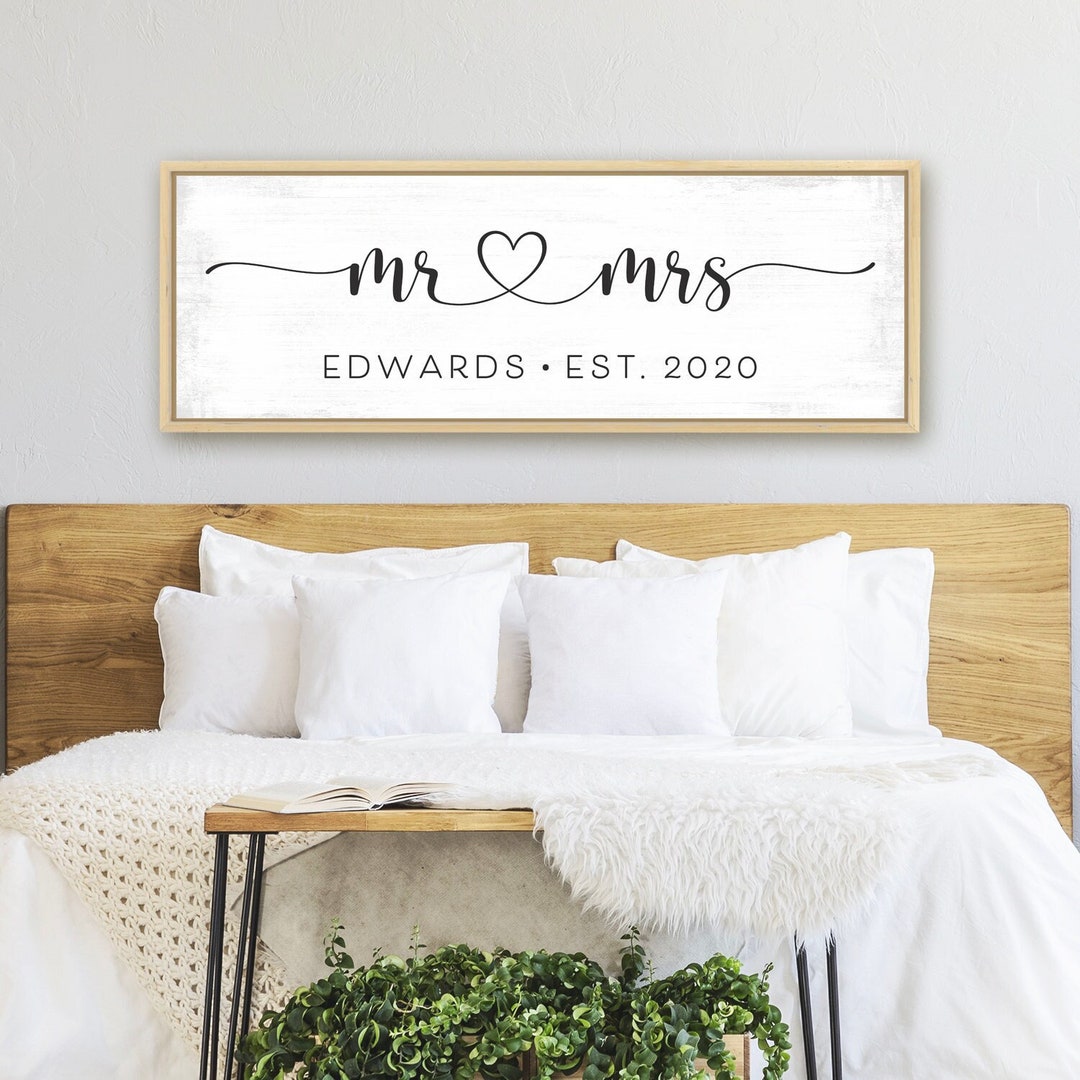 Mr and Mrs Canvas Sign Personalized - Etsy