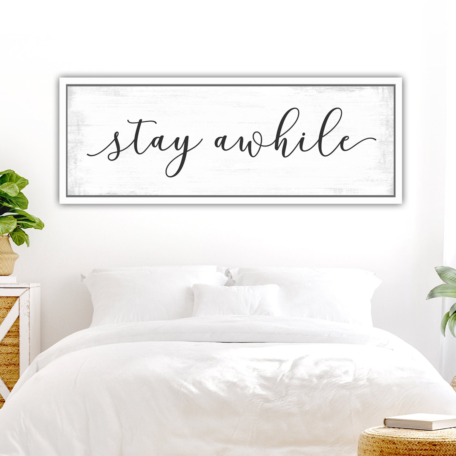 Stay Awhile Sign Large Stay Awhile Canvas Stay A While | Etsy