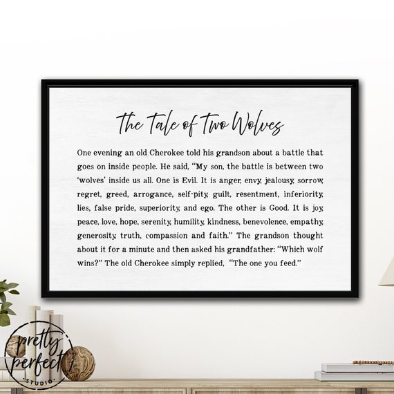 The Tale of Two Wolves Sign the One You Feed Tale of Two - Etsy