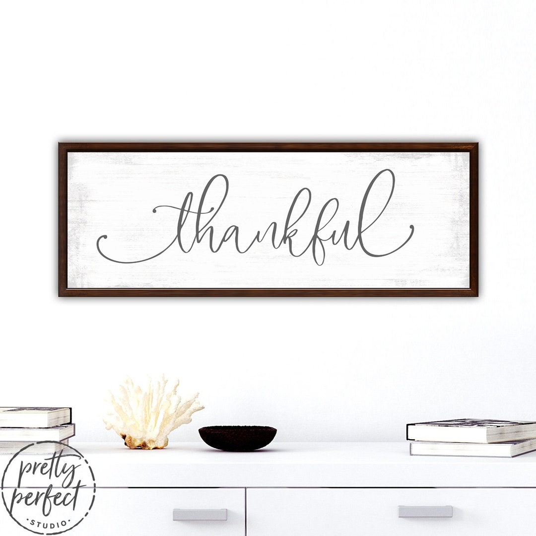 Large Thankful Sign Thankful Sign for Wall Thankful - Etsy