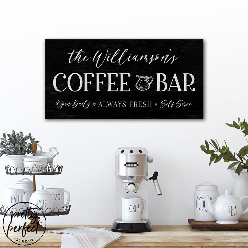 Personalized Coffee Bar Sign Coffee Shop Sign Coffee Bar - Etsy