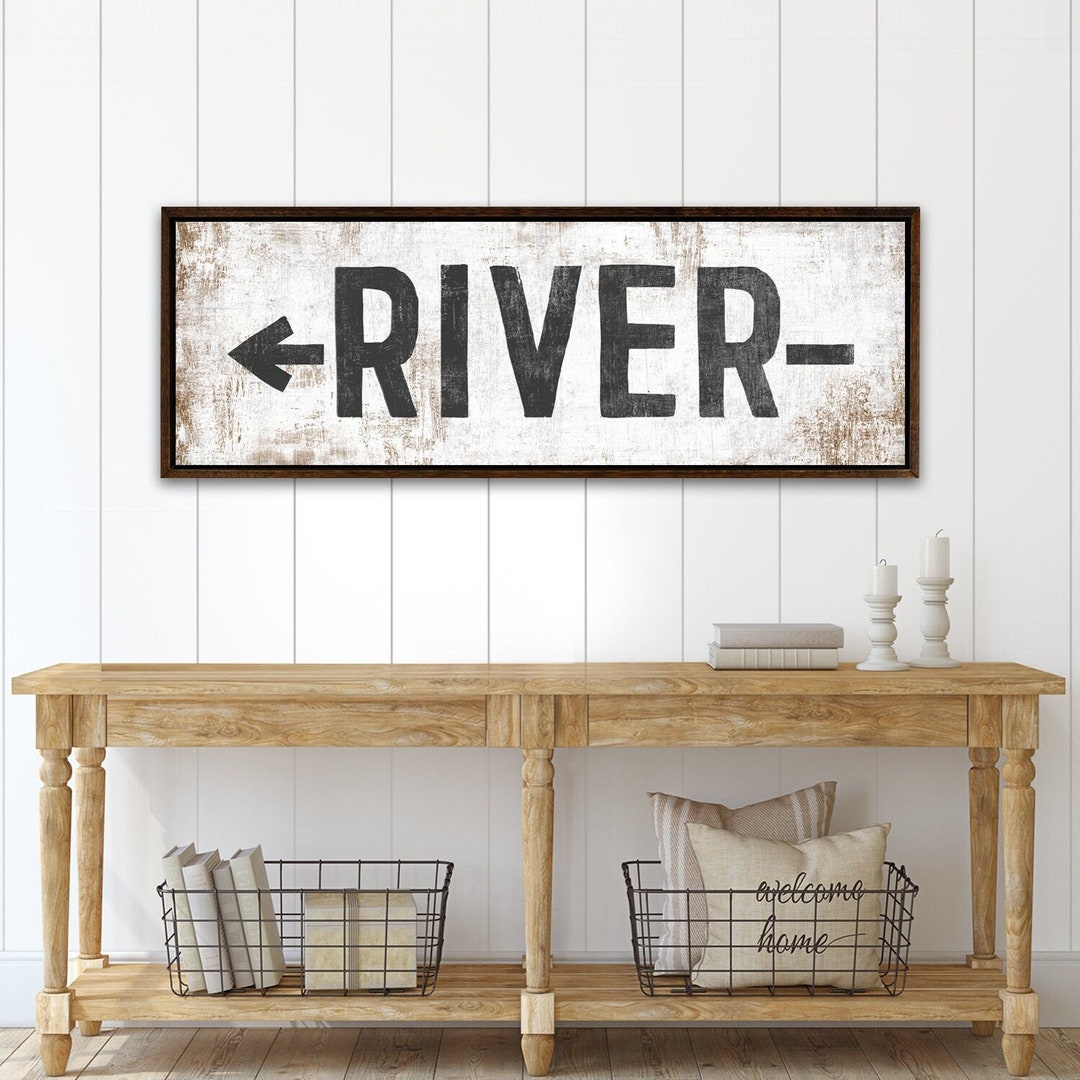 River Arrow Sign | River Sign With Arrow | River Arrow - Etsy
