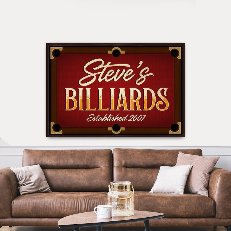 Billiard Room Decor Custom Pool Table Sign - Etsy
