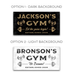 Personalized Home Gym Sign, Workout Signs, Let the Gains Begin, No ...