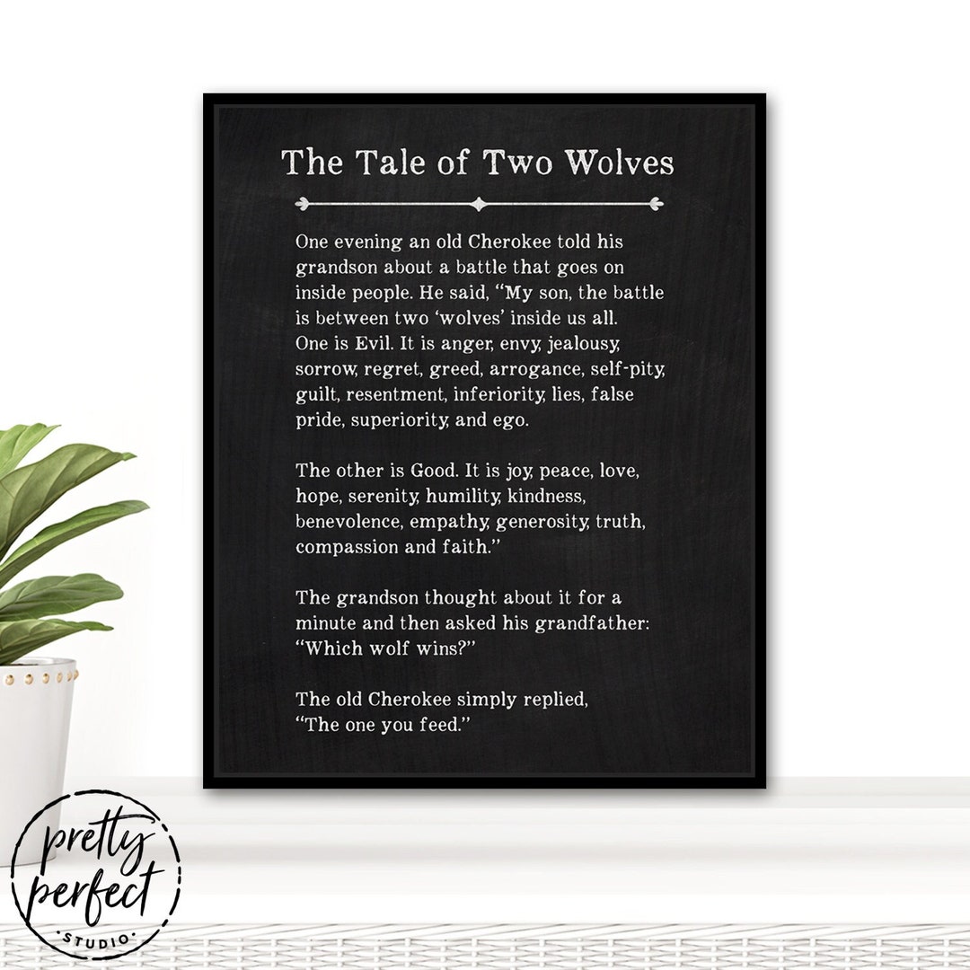 Tale of Two Wolves Art, the Tale of Two Wolves Print - Etsy