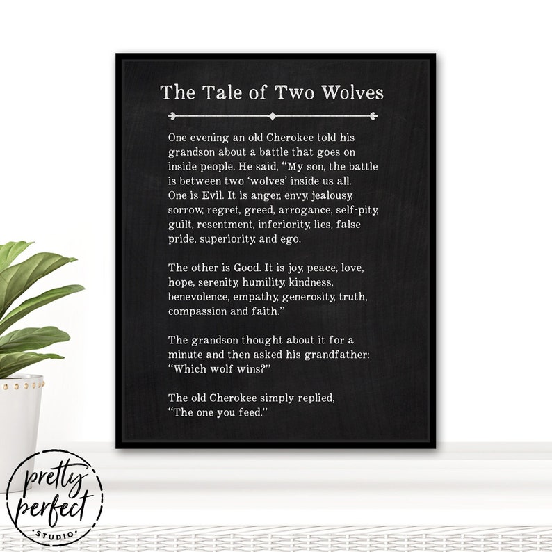 Tale of Two Wolves Art the Tale of Two Wolves Print - Etsy