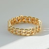 18K Gold Chain Ring Gold Stacking Ring Thick Chain Ring Curb Chain Ring ...