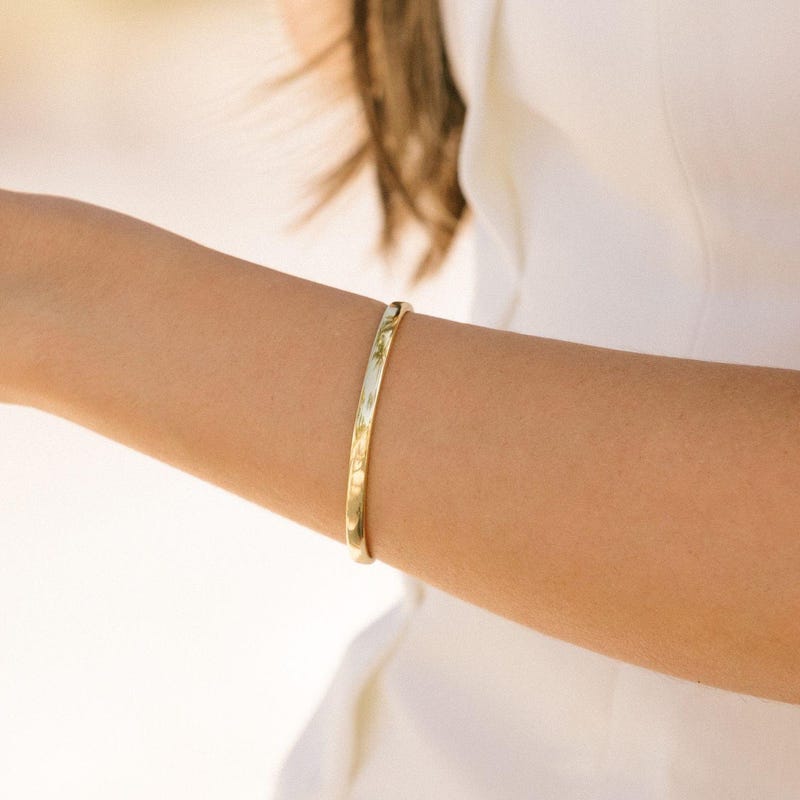 14k Gold 5 Inch Bangle - Etsy
