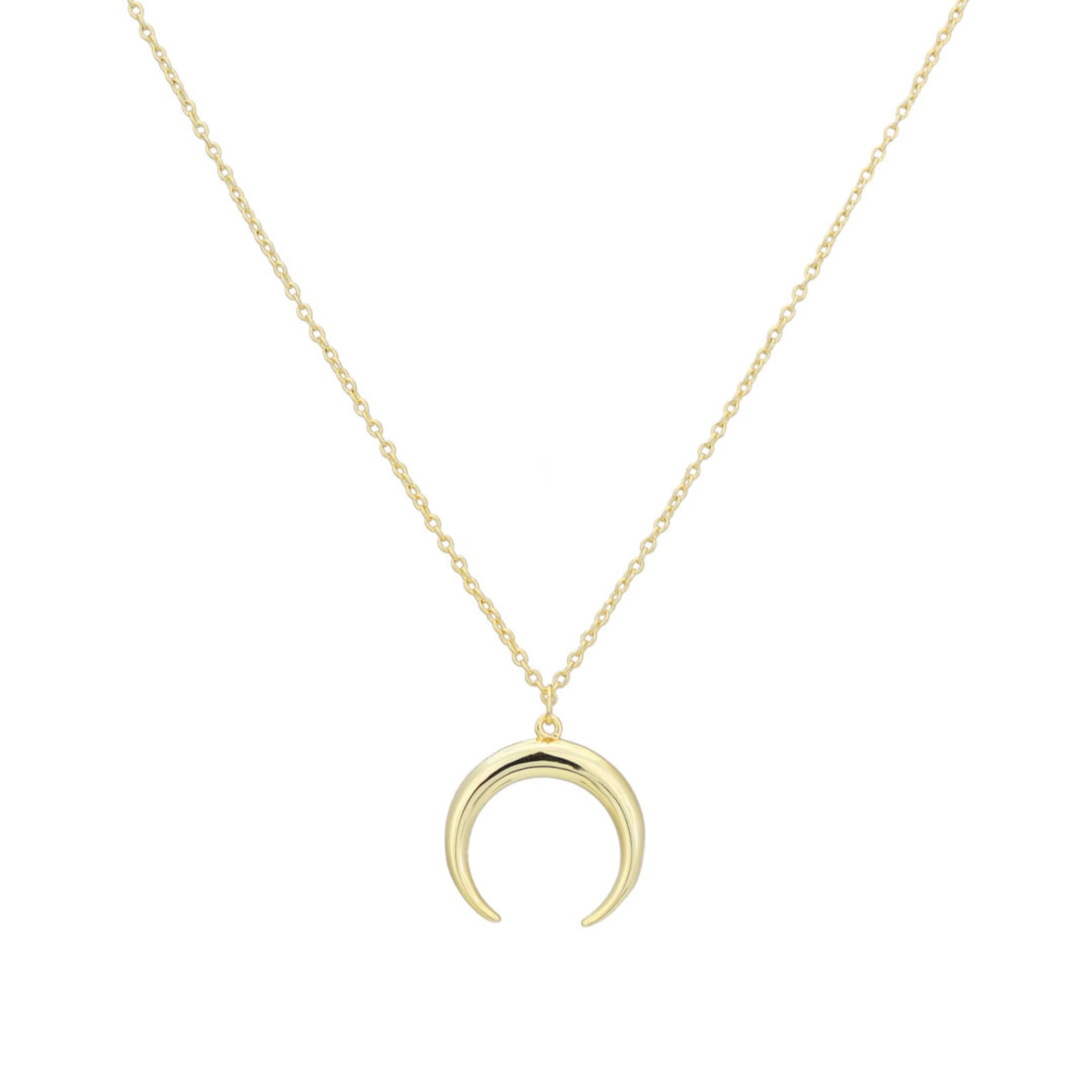 18k Gold Moon Necklace Crescent Moon Pendant Necklace Layered - Etsy