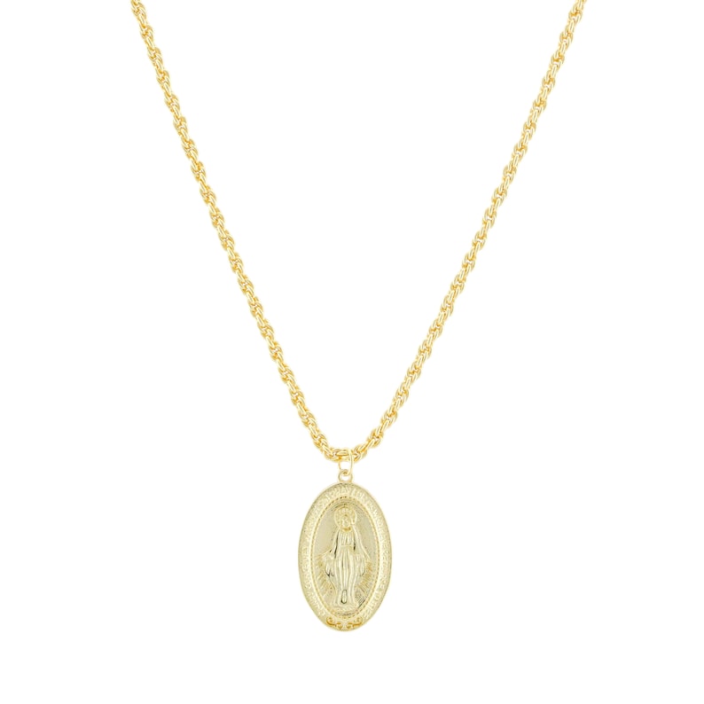 18K Gold Virgin Mary Necklace Gold Necklace Necklaces for - Etsy