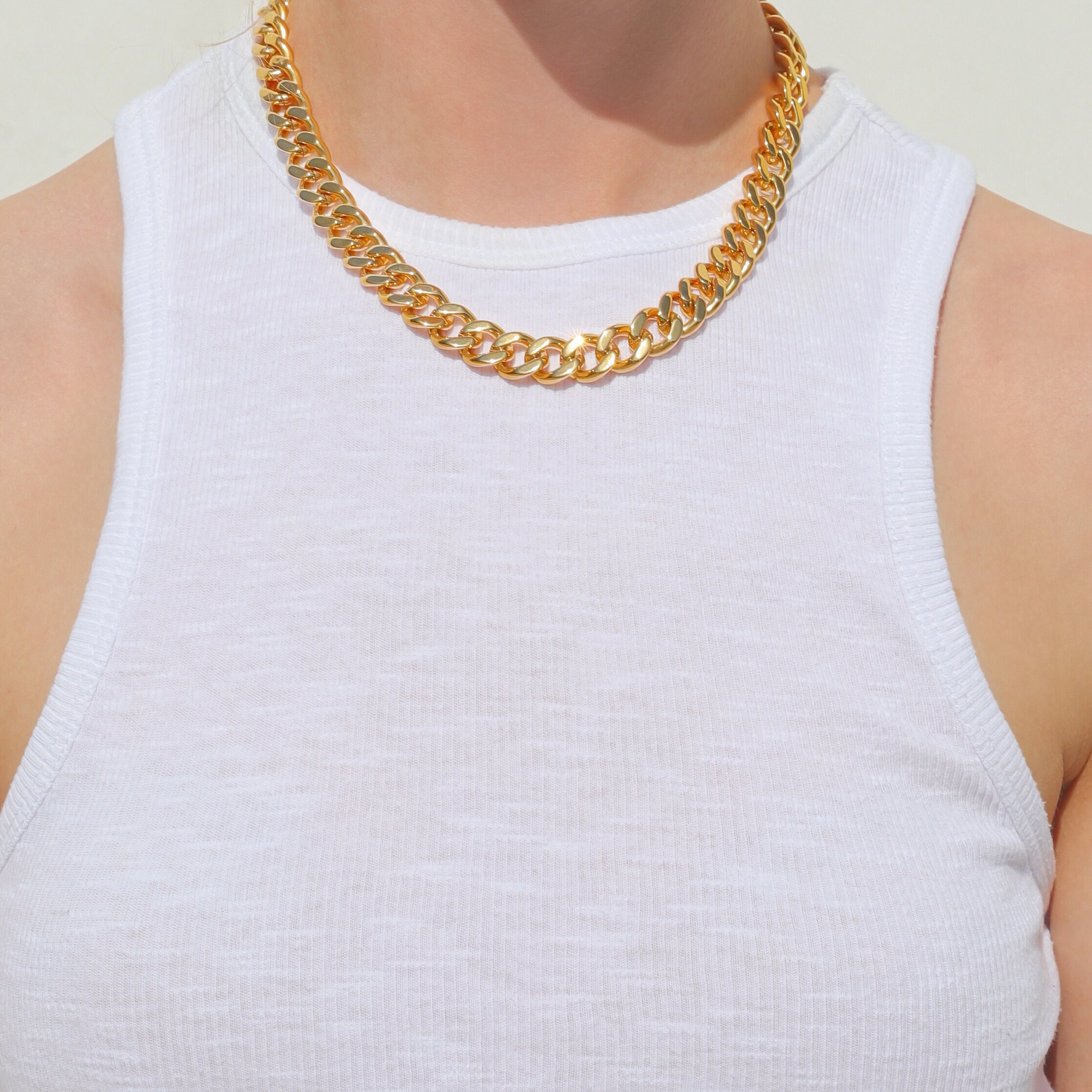 Curb Chain Necklace Gold Necklace Gold Chain Link Necklace Statement ...