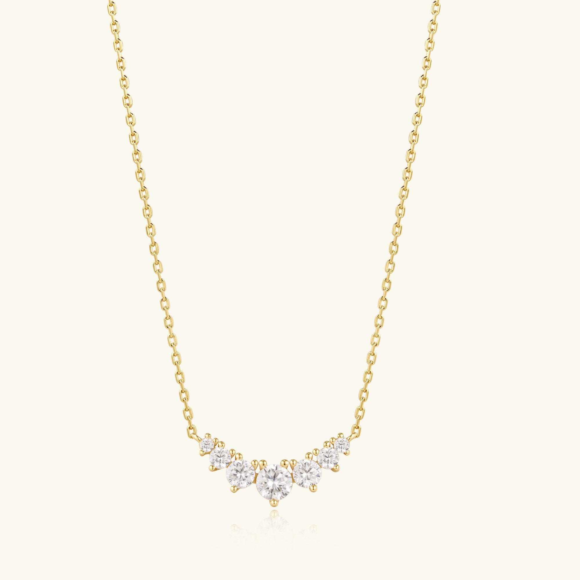 Cluster Diamond Jewelry Gift Set Gold Necklaces for Women 14K Gold ...