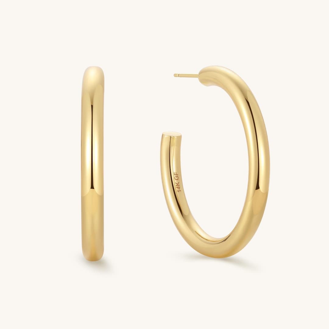 14K Gold Earrings Gold Hoop Earrings Gold Hoops 14K Gold Filled ...