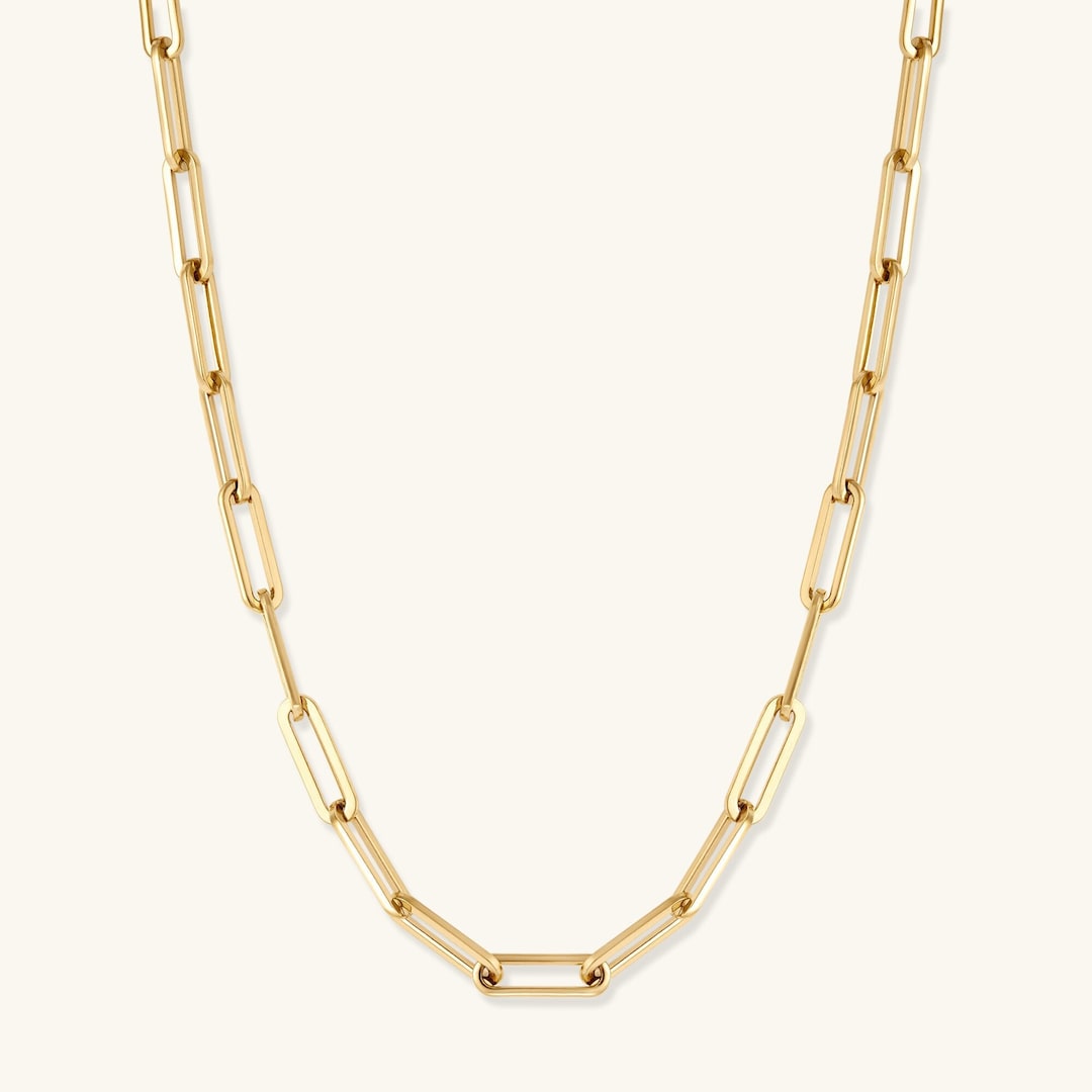 Paperclip Necklace Gold Chain Necklace Chunky Necklace Gold Choker ...