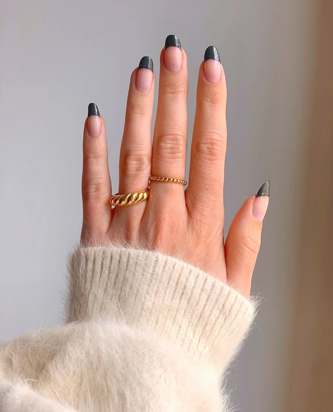 18k Croissant Ring Gold Rings for Women Dome Ring Twisted Rope Ring ...