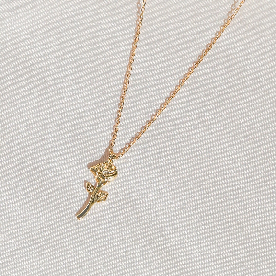 Rose Necklace Pendant Necklace Women Rose Pendant Bridesmaid - Etsy