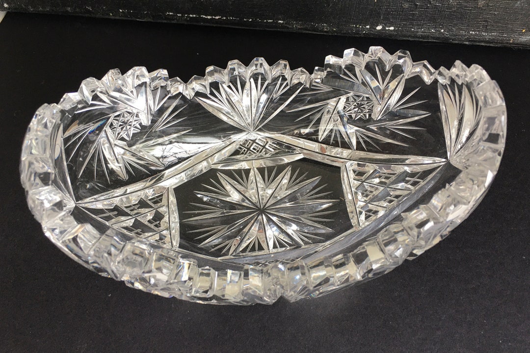 Festive Bowl Made of Lead Crystal, Boat Shape, Hand-cut, Sling Star ...