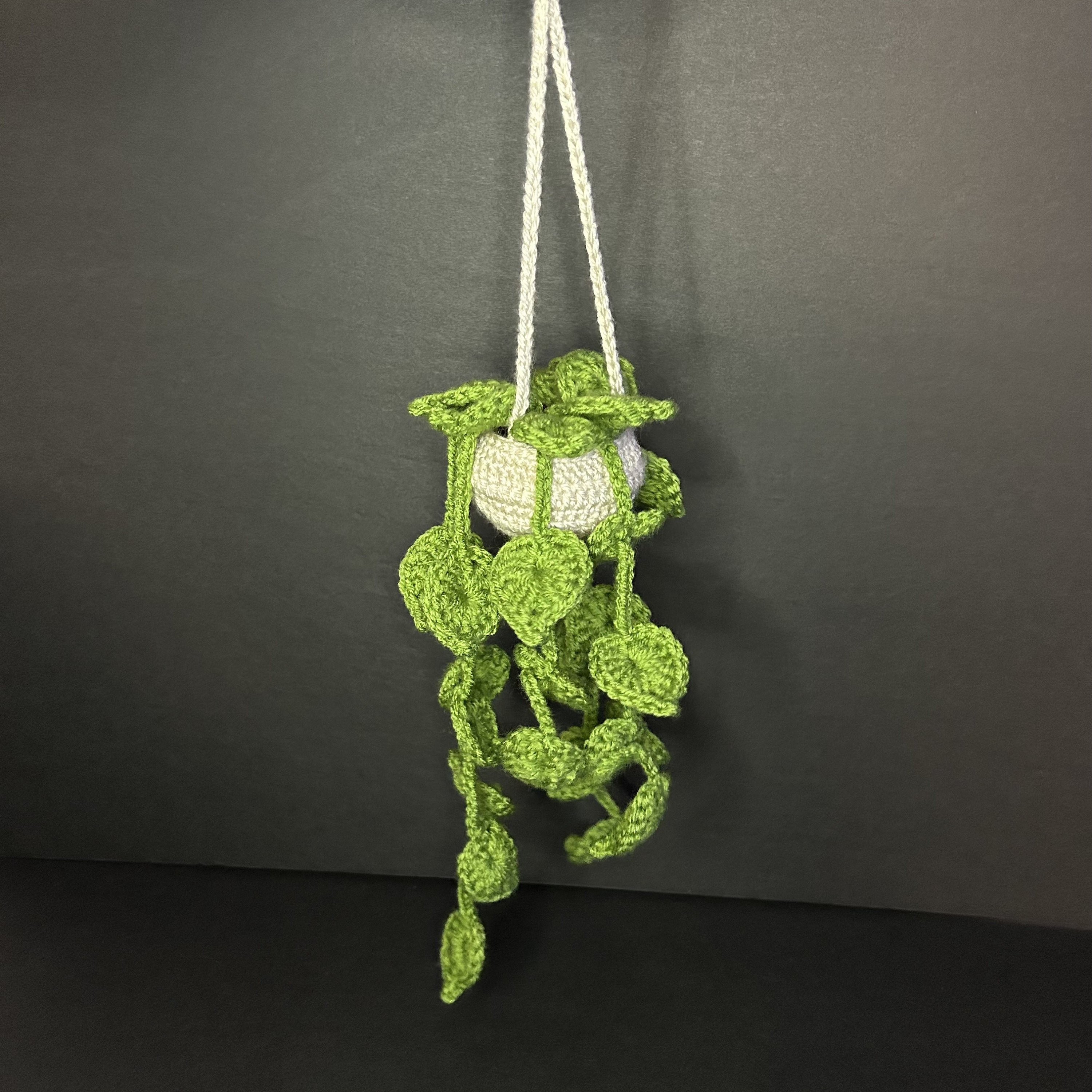Crocheted Hanging Pathos Plant - Car Mirror Hanging Pathos Plant - Etsy