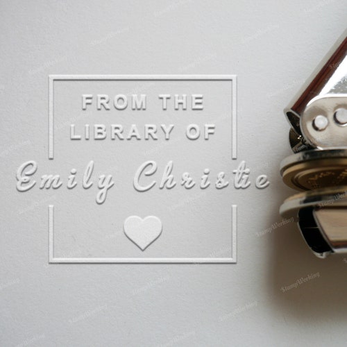 Custom Library Embosser Stamp Personalized Book Embossing - Etsy