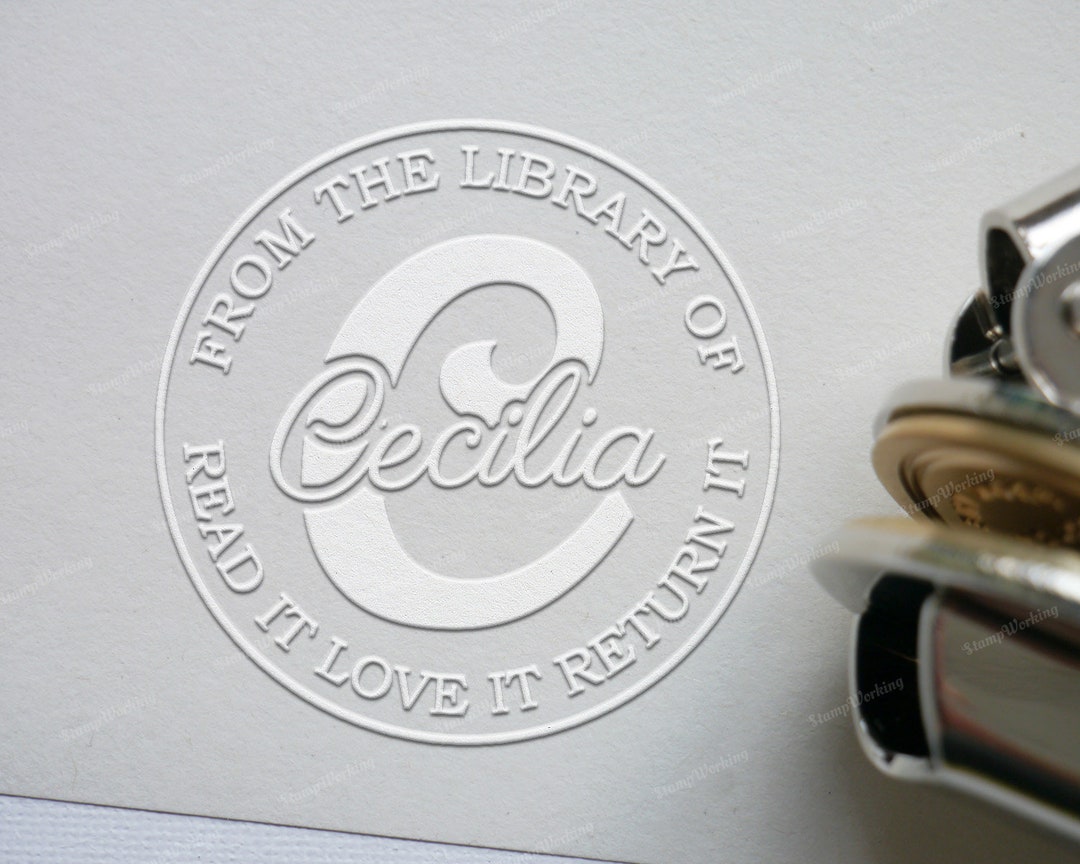 Custom Embosser Stamp - Personalized Initial and Name Book Embossing ...