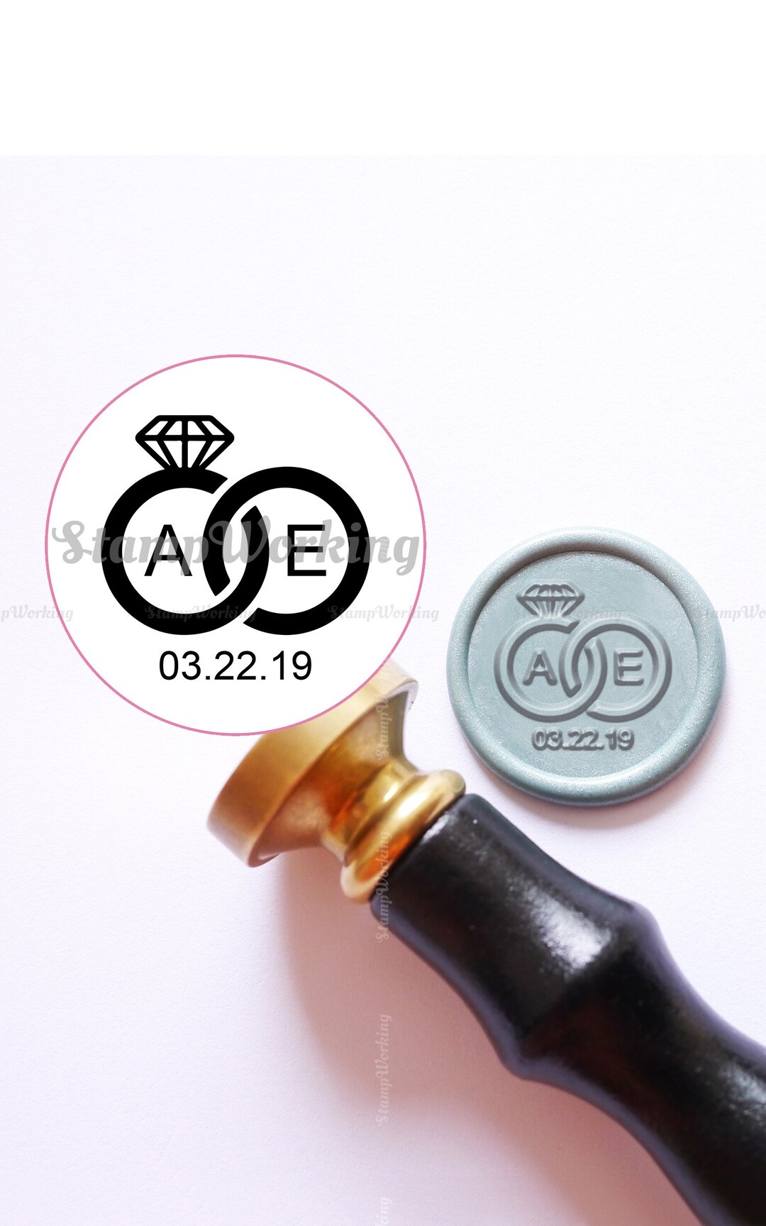 Diamond Ring Wedding Wax Seal - Wedding Invitation Sealing Stamp ...