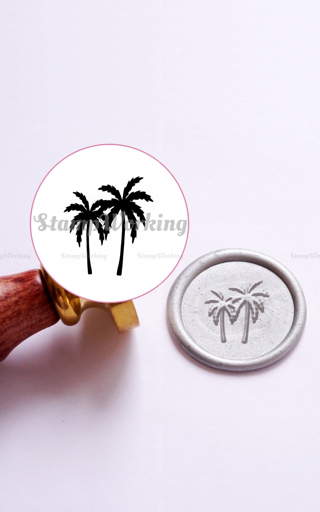Palm Tree Wax Seal Stamp - Beach Time Sealing Wax Stamp - Ocean Wax ...