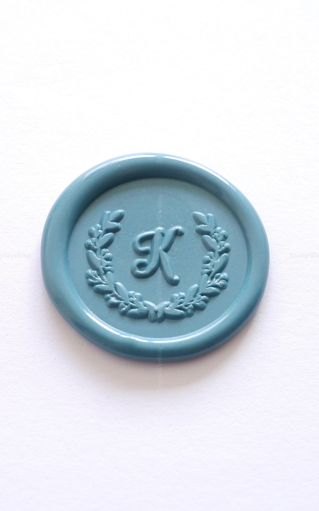 Custom Script Initial Wax Seal Stamp - Personalized Floral Wax Stamp ...