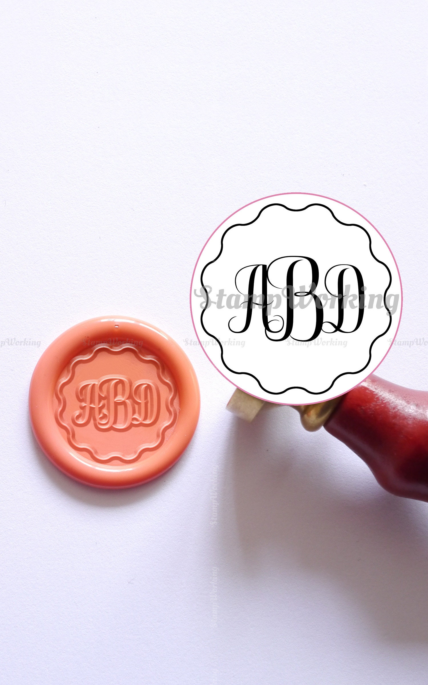 Personalized Monogram Wax Seal Stamp Interwoven Initial - Etsy