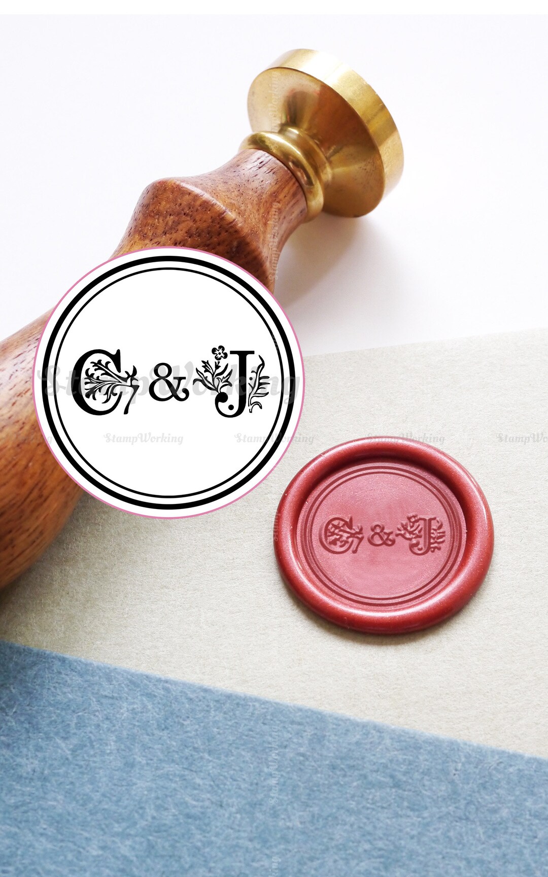 Custom Alphabet Letters Wax Seal Stamp - Flower Sytle Wax Seal Stamp ...
