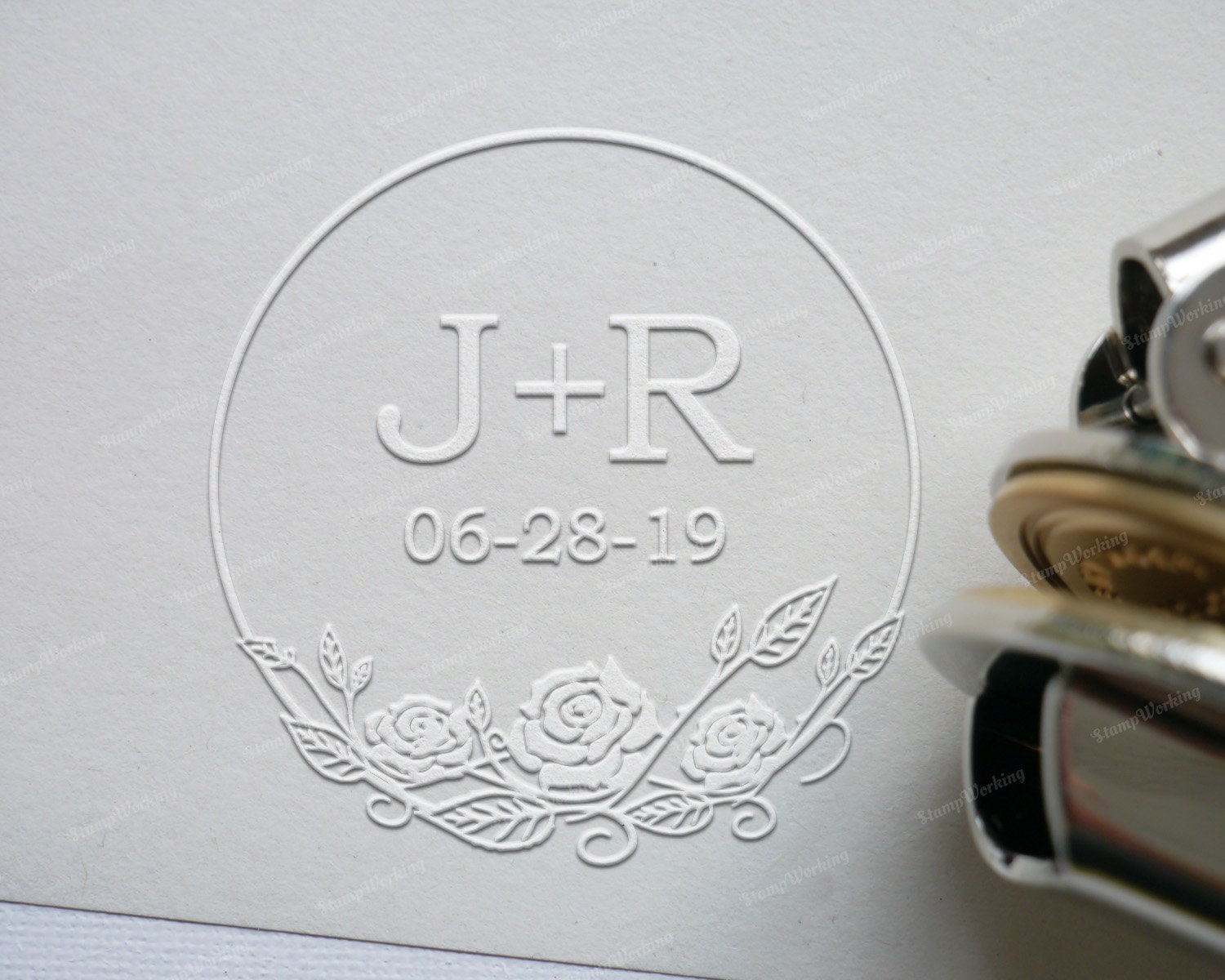 Custom Wedding Embosser Stamp - Personalized Embossing Stamp - Custom ...