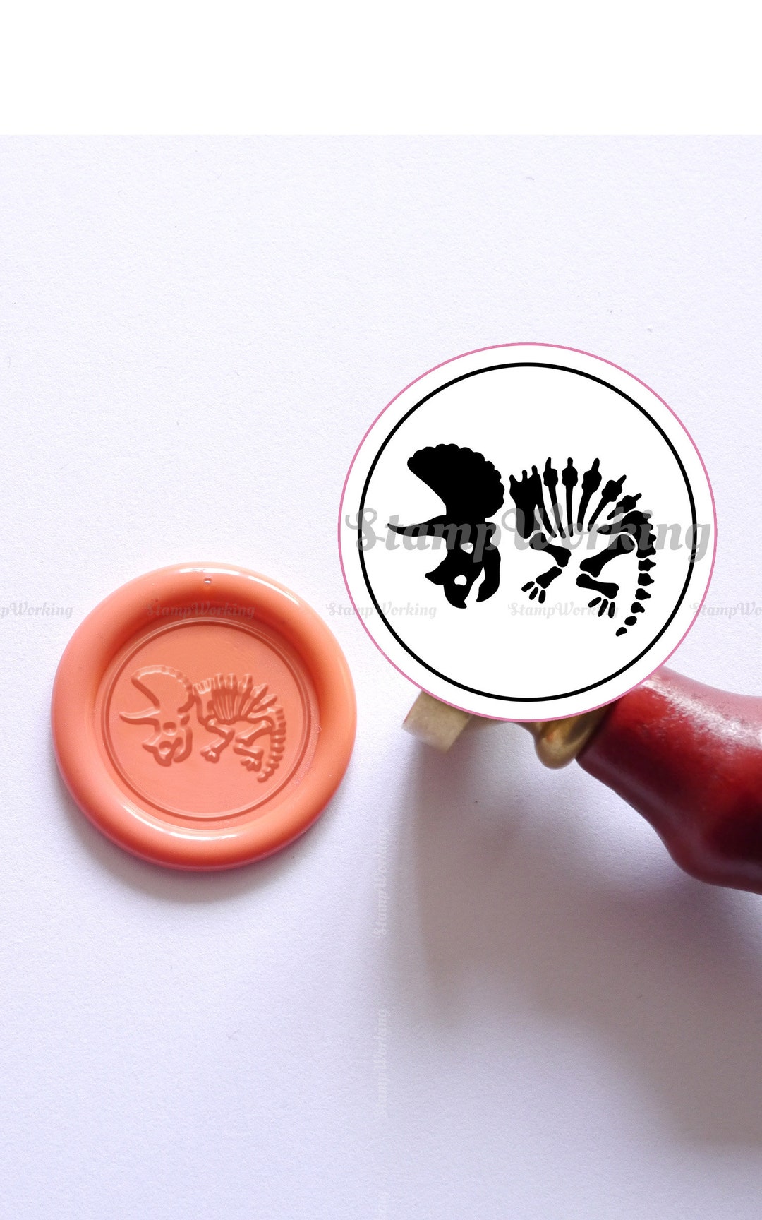 Triceratops Fossil Wax Seals Stamp - Triceratops Dragon Wax Stamp ...