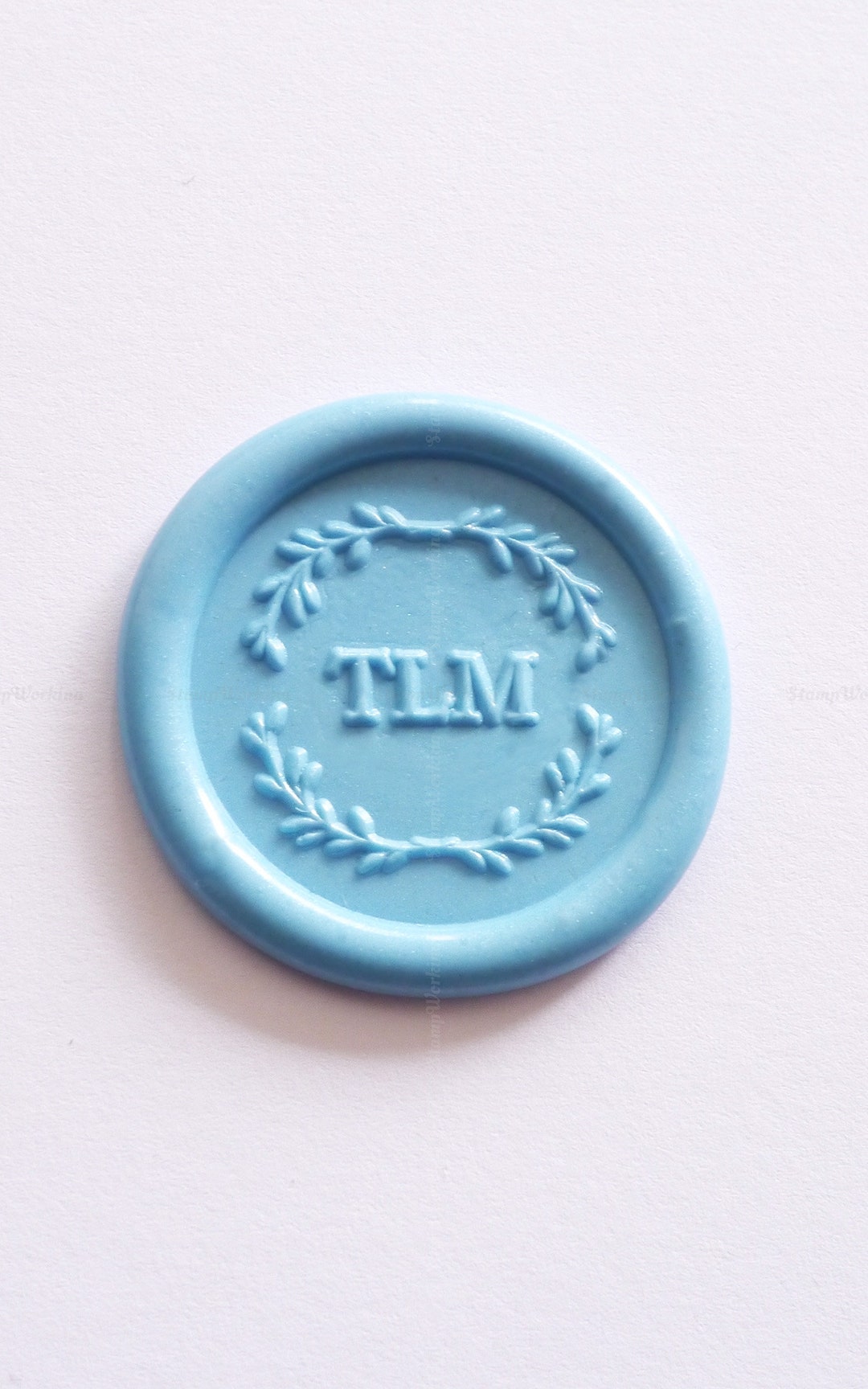 Triple Initial Wax Seal Stamp - Custom Initial With Leaves Wax Stamp ...