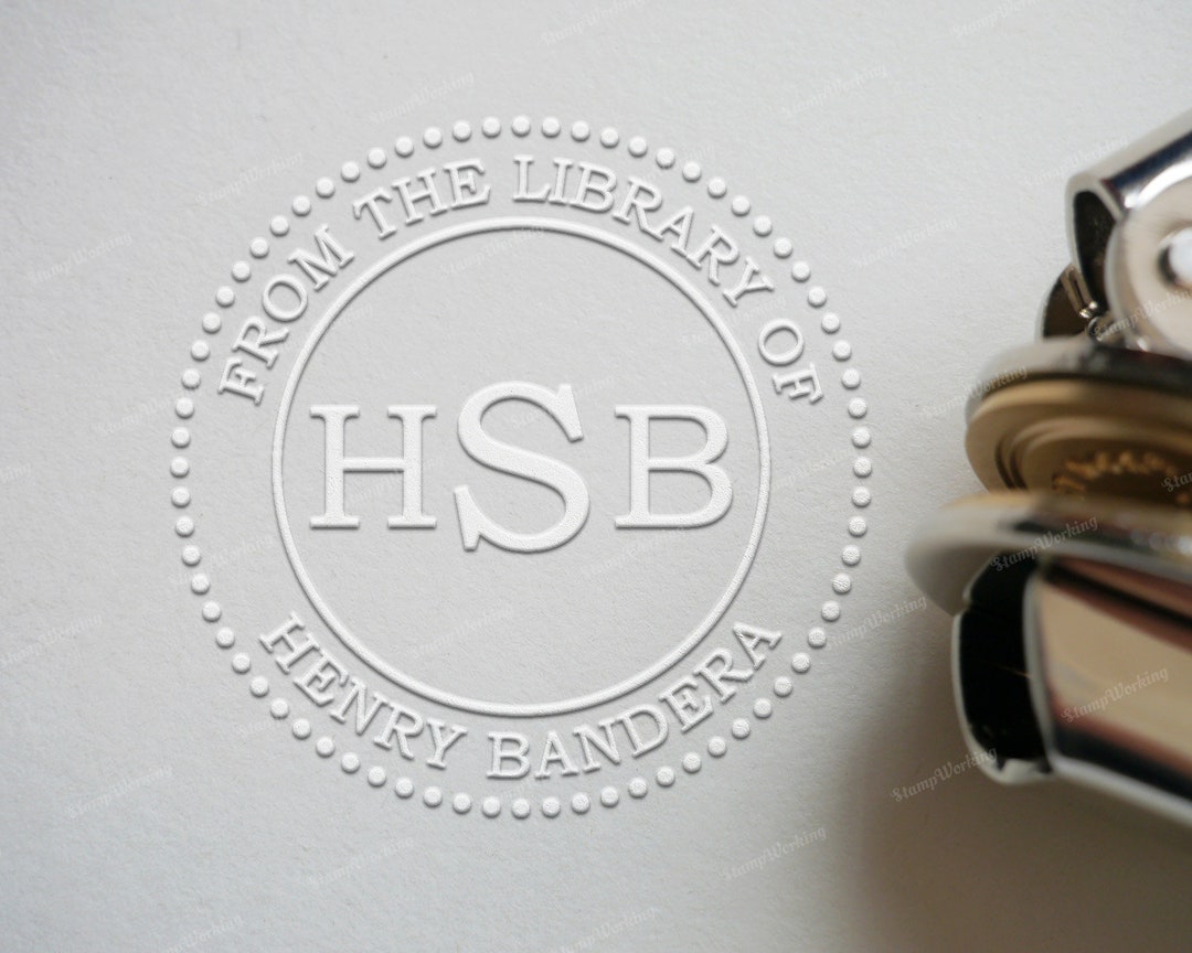 Custom Initials Embosser Stamp - From the Library of Embosser ...