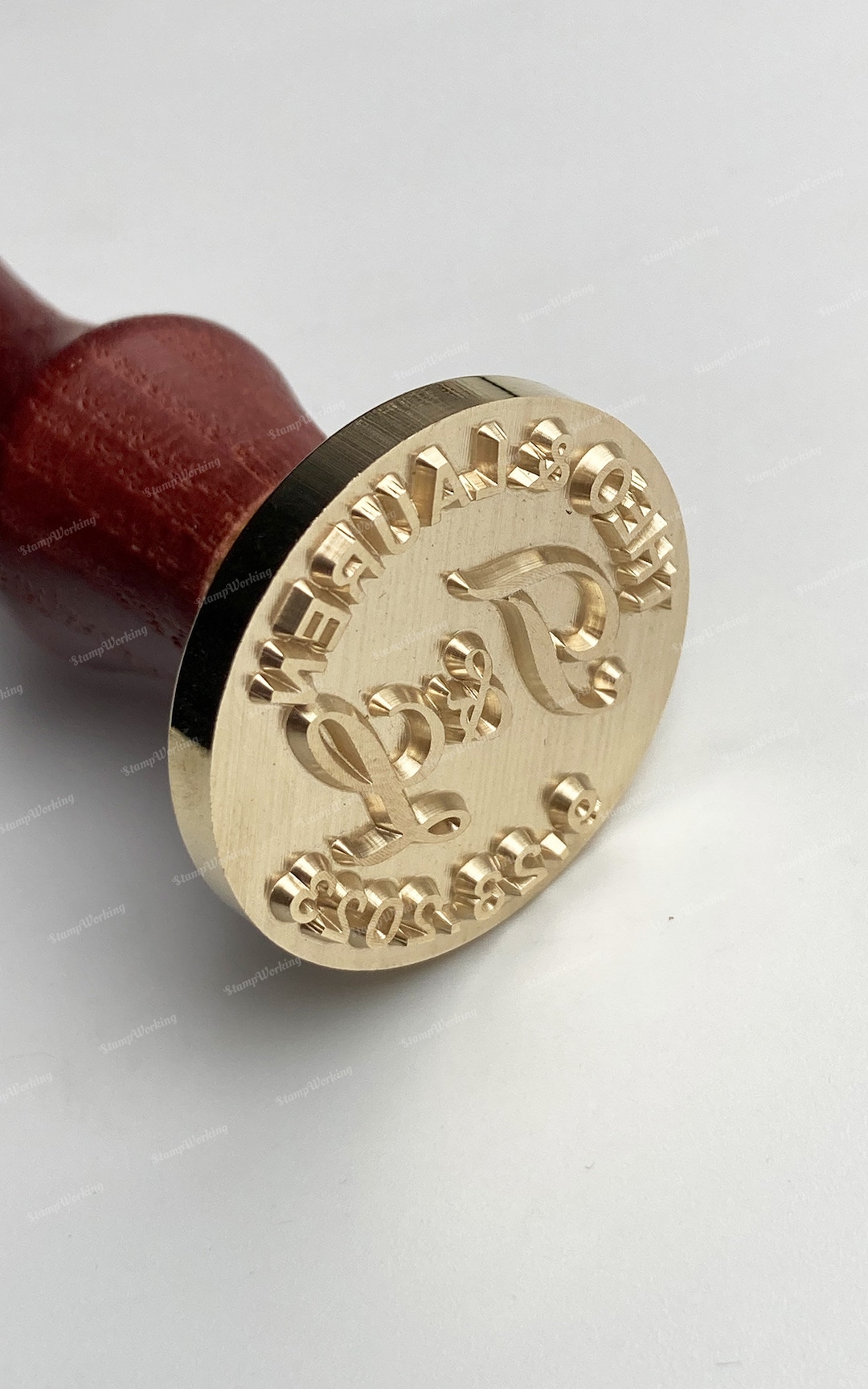 Custom Garland Engraved Stamp - Words Raised Stamp - Soap Stamp - Clay ...