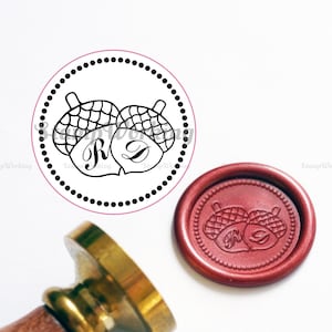 Personalized Initial With Acorn Wax Seal Stamp Custom - Etsy