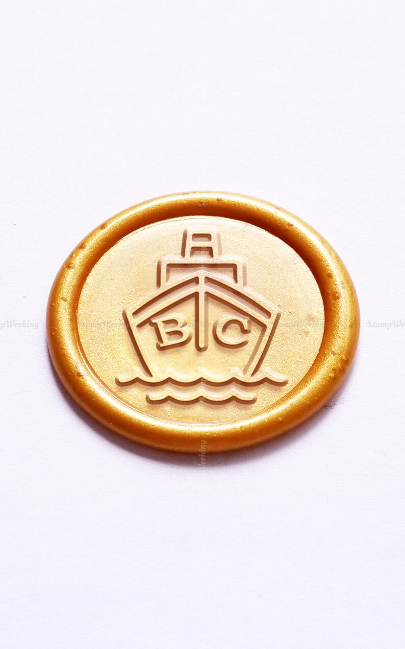 Custom Initials With Sail Boat Wax Seal Stamp - Nautical Sealing Wax ...