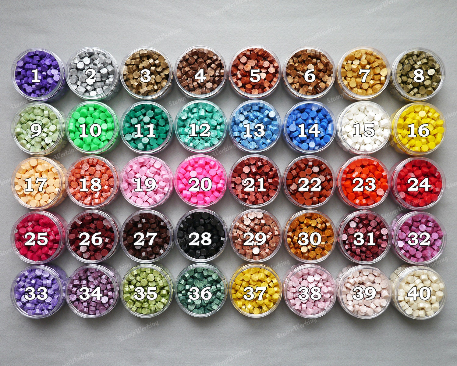 Sealing Wax Beads 40 Colors Available - Wax Seal Beads 185 Pcs in One ...