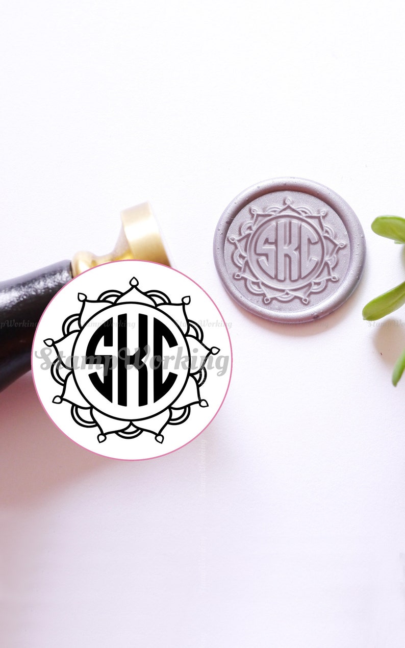 Personalized Monogram Wax Seal Stamp Mandala Floral Sealing - Etsy