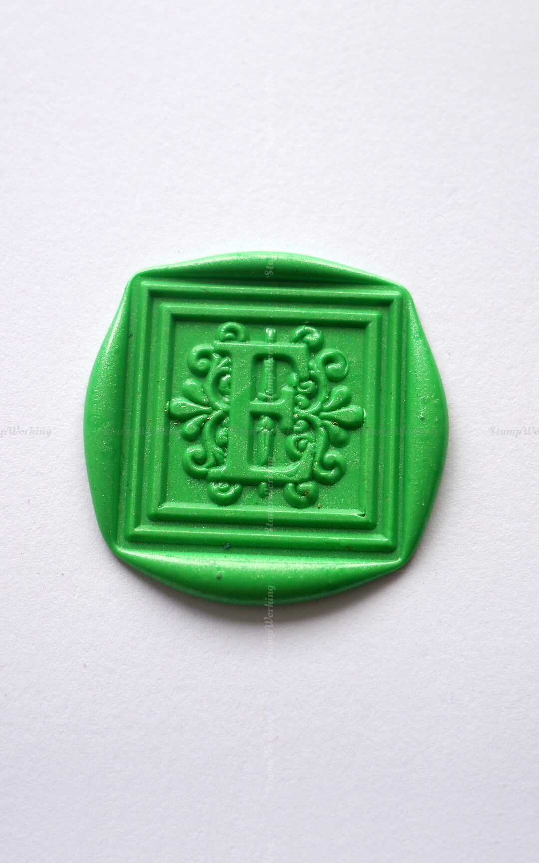 Custom Initial With Floral Wax Seal Stamp - Personalized Initial ...
