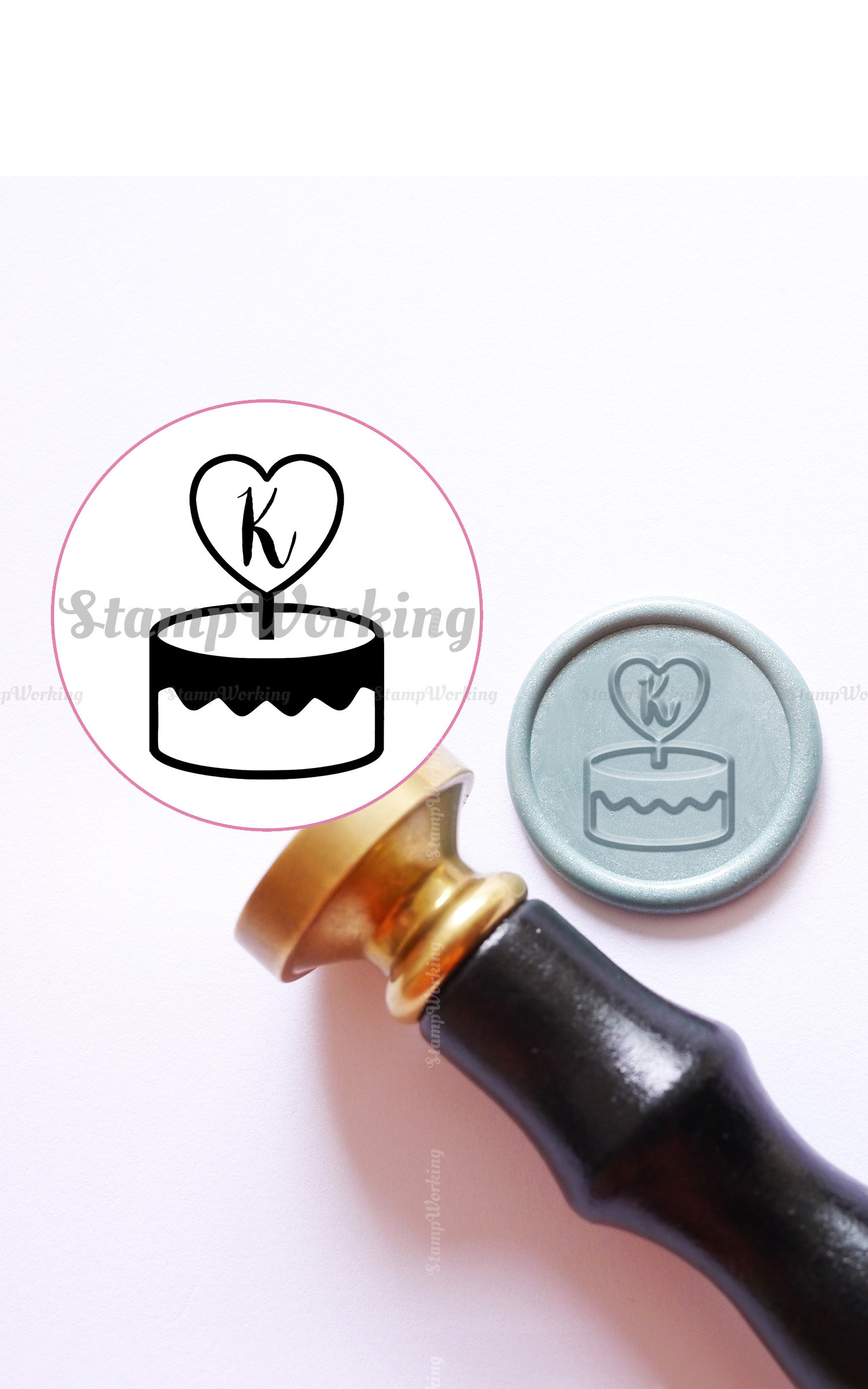 Cake With Initial Wax Seal Stamp Birthday Cake Sealing Stamp - Etsy
