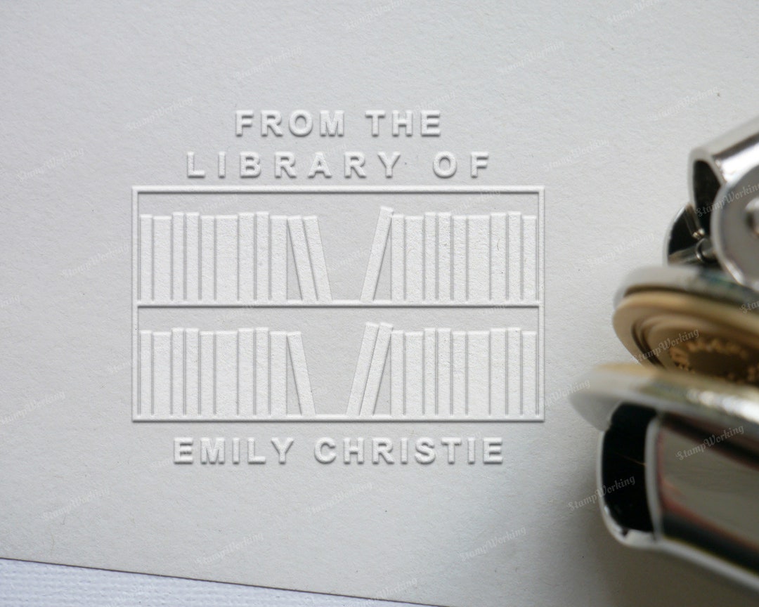 Custom Library Embosser Stamp - Personalized Bookshelf Embossing Stamp ...