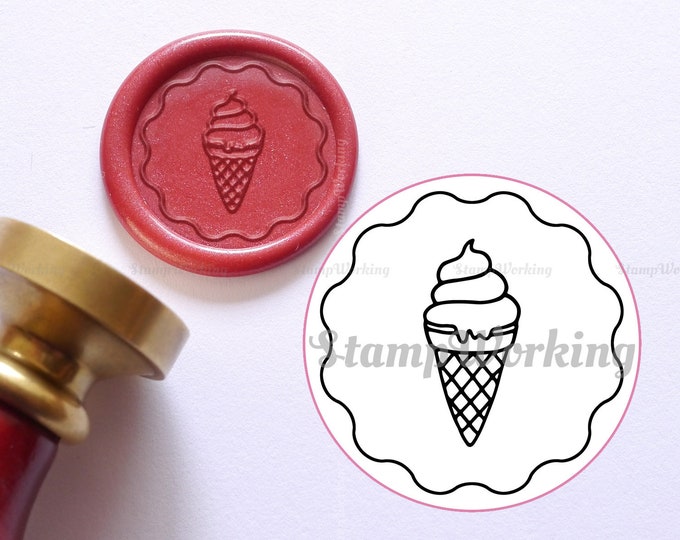 Mini Ice Cream Wax Seal Stamp /sweet Ice Cream Wax Sealing Kit /summer ...
