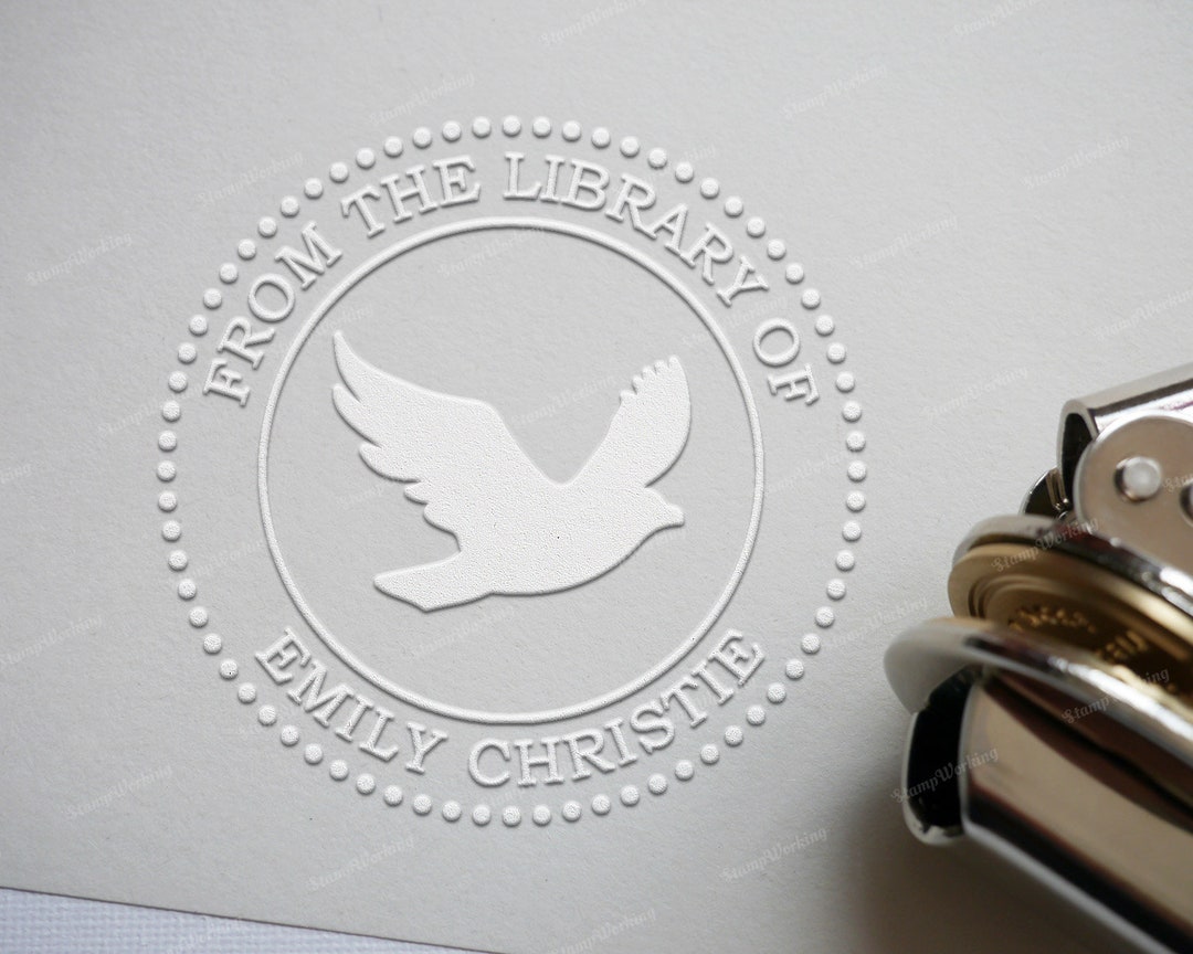 Custom Library Embosser Stamp - Personalized Book Embossing Stamp ...