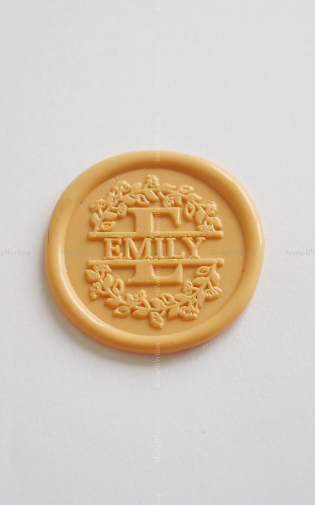 Personalized Name Wax Seal Stamp - Floral Wreath Initial Wax Stamp ...